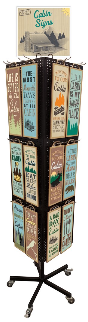 1-NEW Cabin / Lodge signs display - contains 24 facings, 5 of each ...