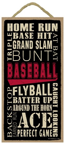 Baseball Word Art Plaque Sign